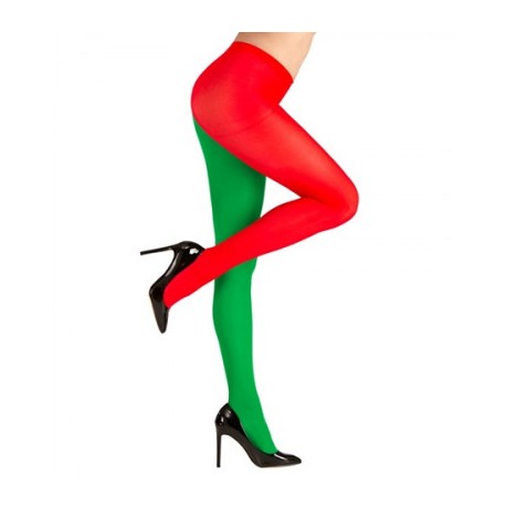 Bas Bicolore Rouge et Vert pour Adulte